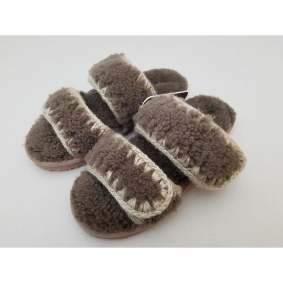 Free People | Shoes | Mou Curly Shearling Sandal Slippers Size 39 In ...